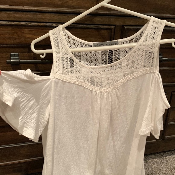 Absolutely Famous | Tops | Absolutely Famous Lace Yoke Cold Shoulder ...